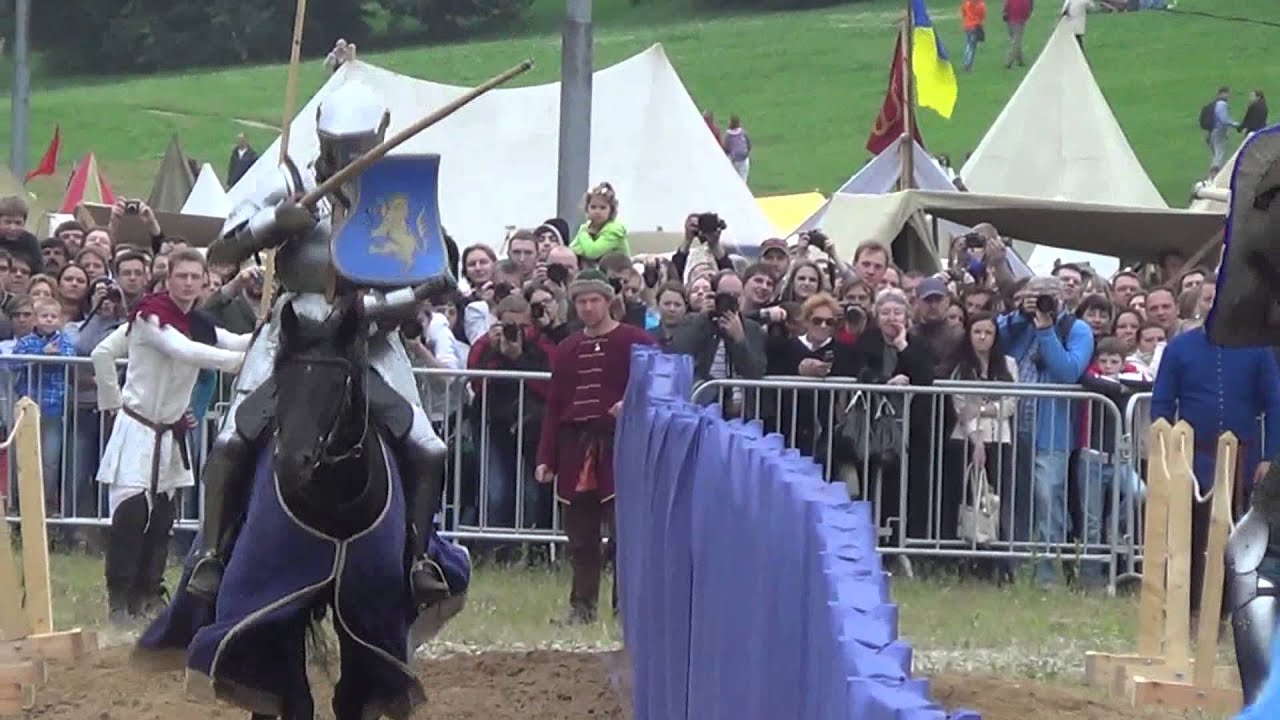Jousting - Lance Breaks during the first session of jousting at "Times ...