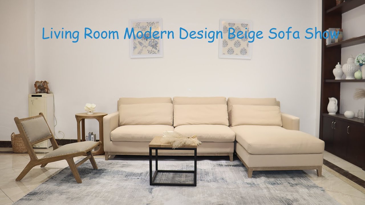 Beige Sofa: To Show Sofa Modern Design Living Room Sets(Wooden Sofa Set ...