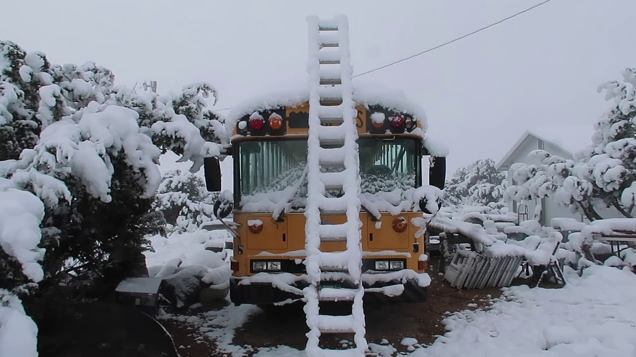 School Bus conversion to Motor home #72 Snow day on the bus build - YouTube