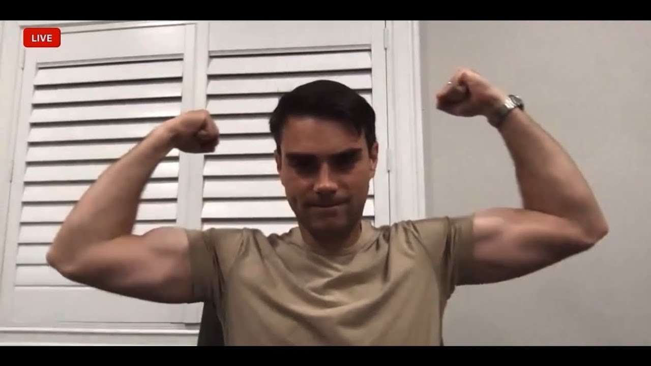 Ben Shapiro fields compliments after flexing his muscles - YouTube