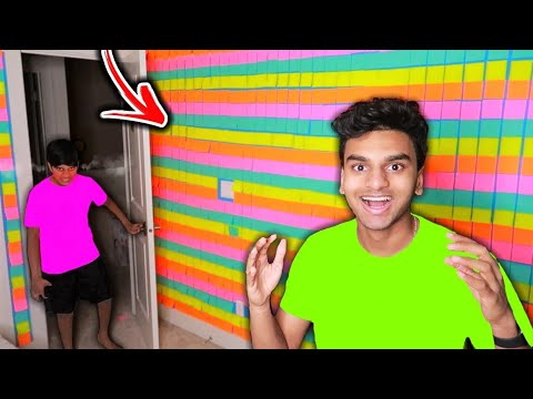 CRAZY STICKY NOTE PRANK ON LITTLE BROTHER! | STICKY NOTE PRANK - YouTube