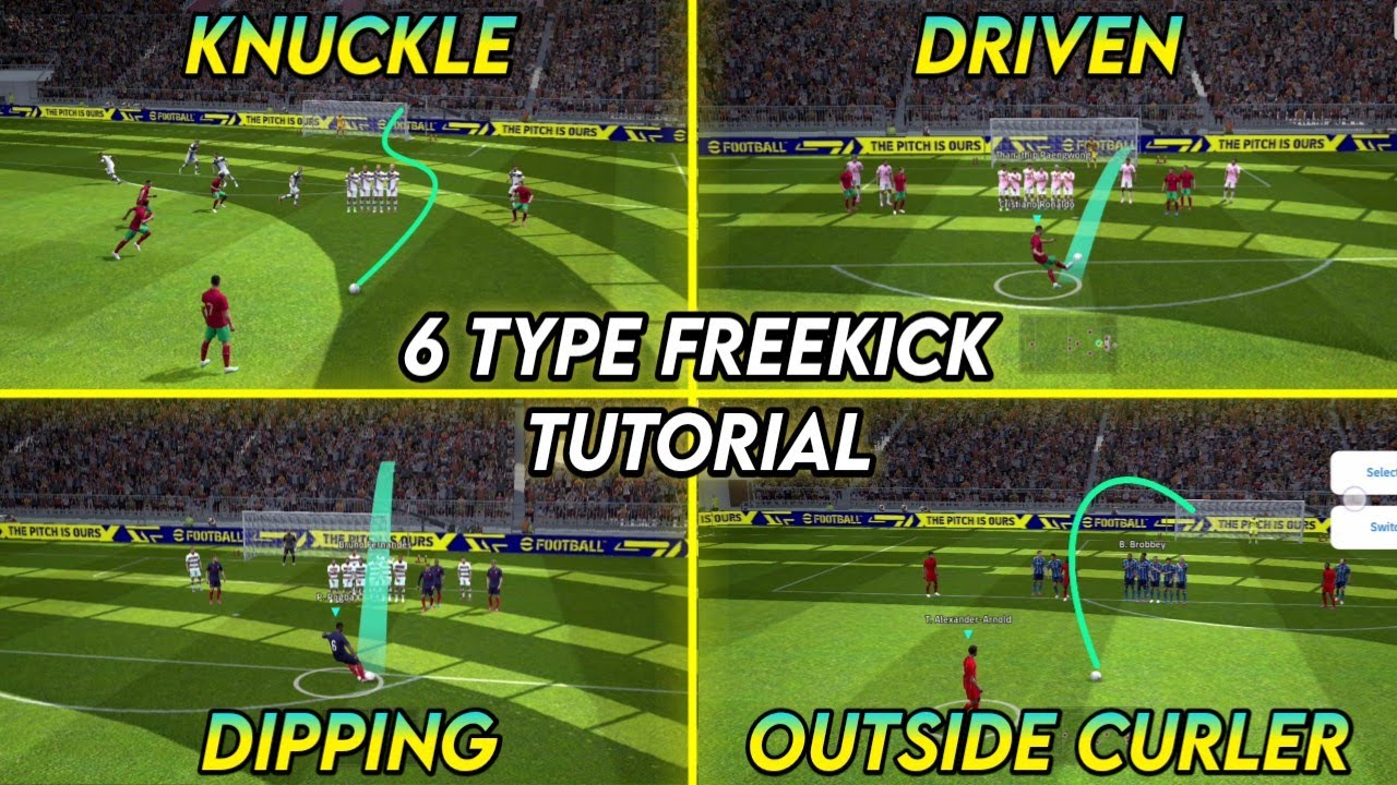 6 Type of Freekick Shots Tutorial (Classic Control, Touch & Flick ...