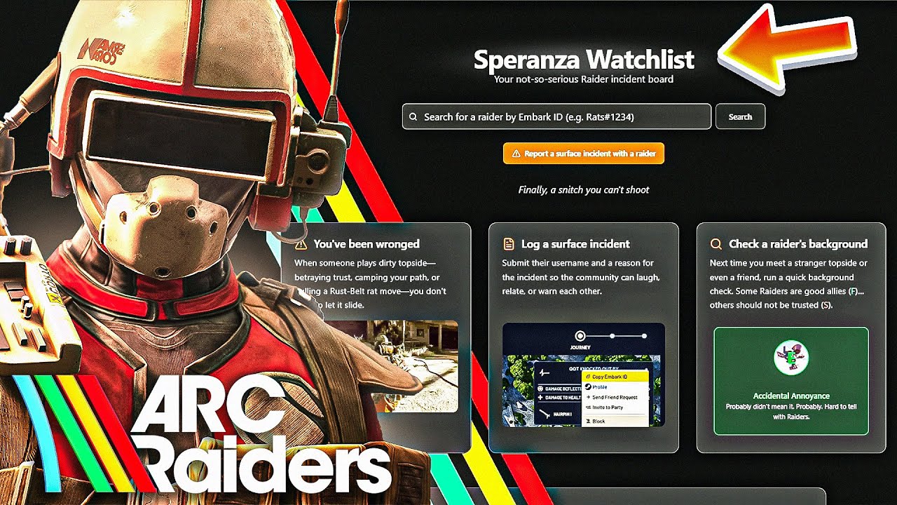 ARC Raiders SPERANZA WATCHLIST explained - What is it & How to use it - YouTube