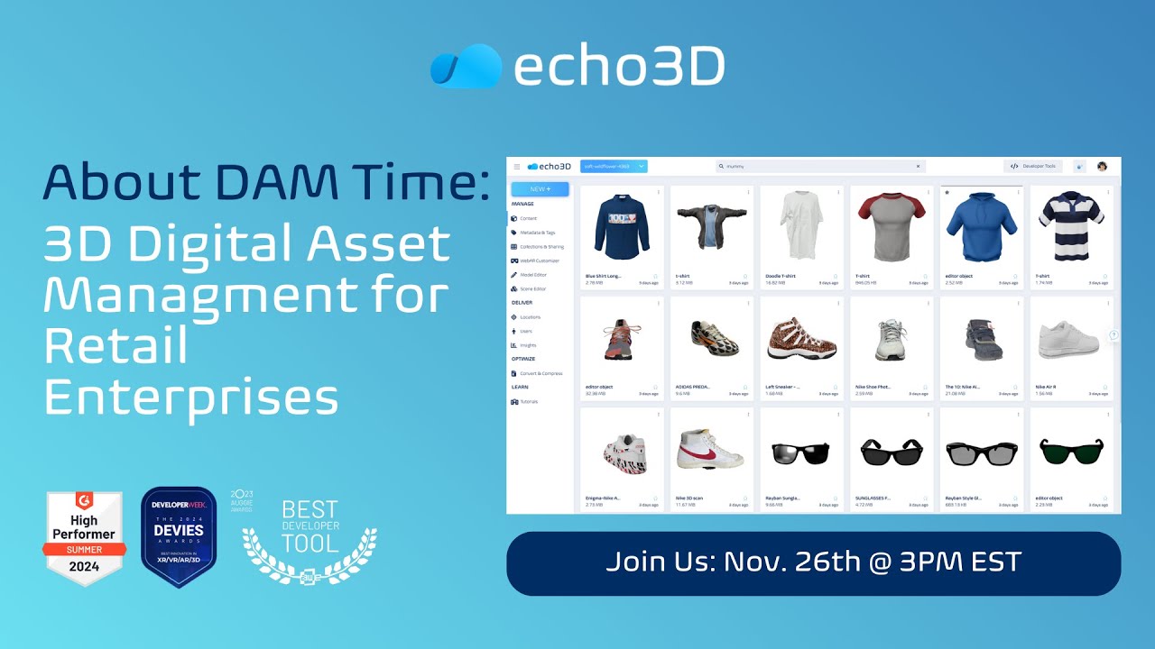 echo3D | 3D Digital Asset Management (3D DAM) for Retail Enterprises Workshop - YouTube