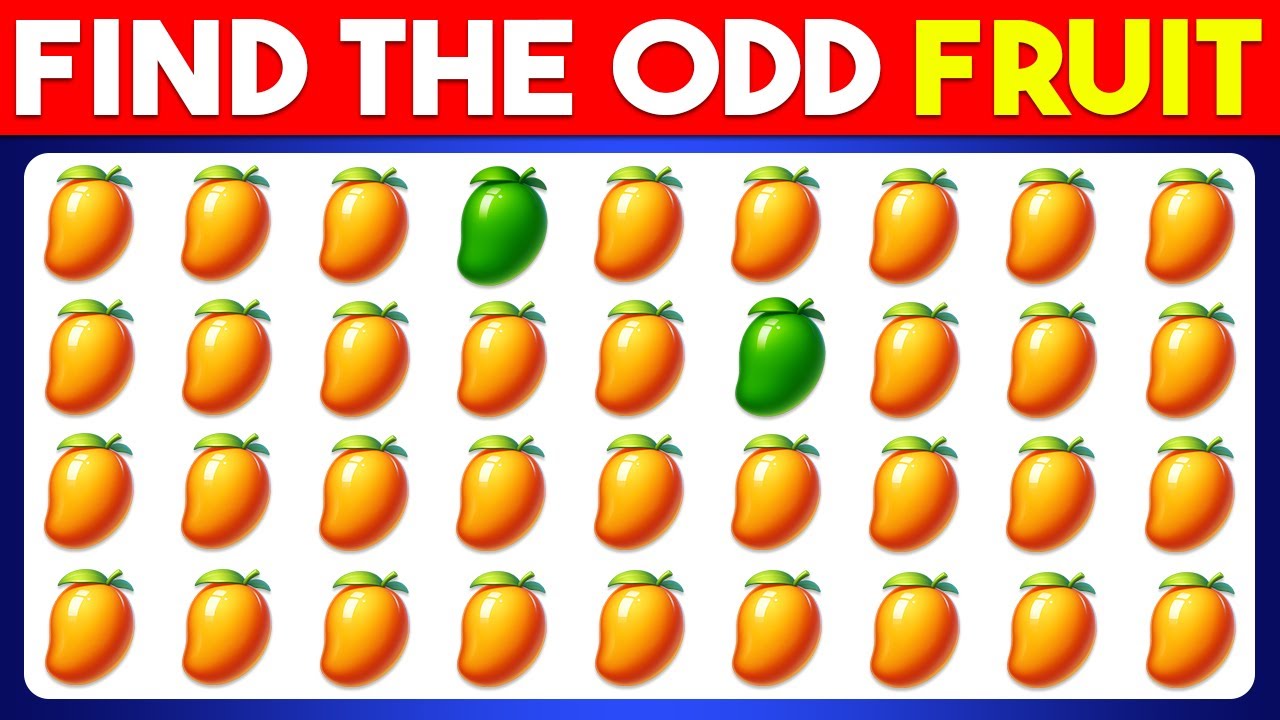 Find the ODD One Out - Fruit Edition🍈🥝🥑 Easy, Medium, Hard - 30 ...