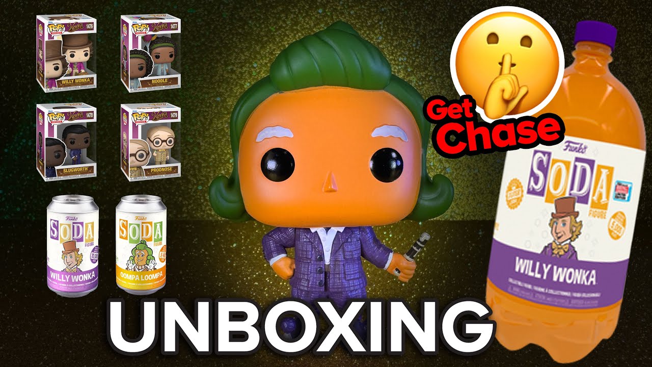 Unbox WILLY WONKA Movie Funko Pop Complete Set + Funko Soda 3L + Soda ...