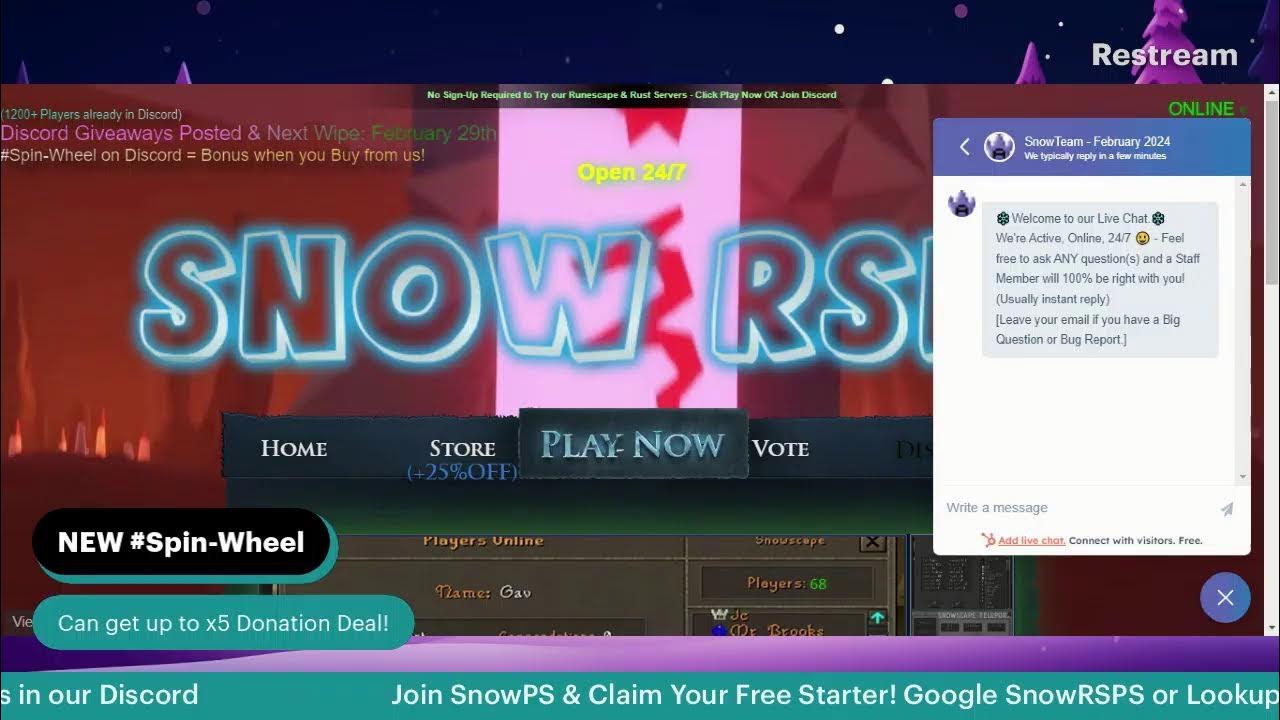 SnowPS - Try our Rust PC / Rust Console Servers, & Custom RSPS of 2024 - Claim Free Start - 1K ...