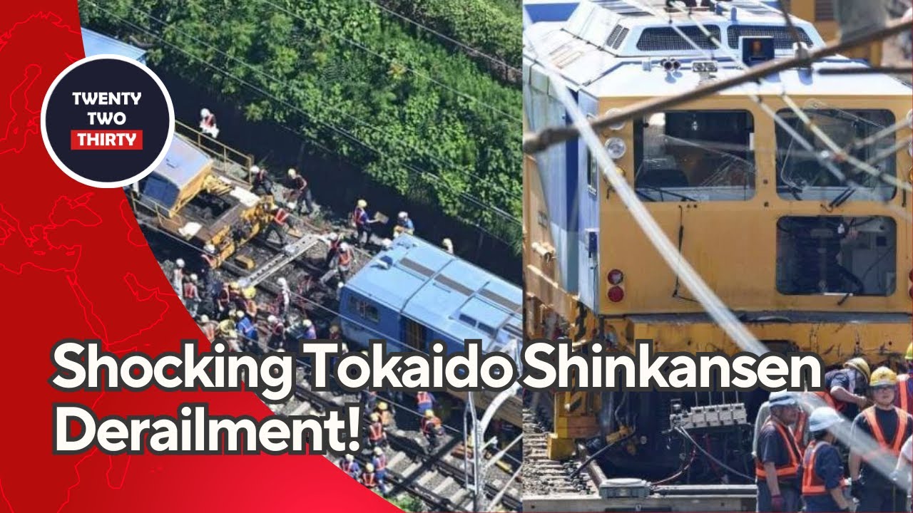 Shocking Tokaido Shinkansen Derailment! Two Maintenance Trains Collide ...