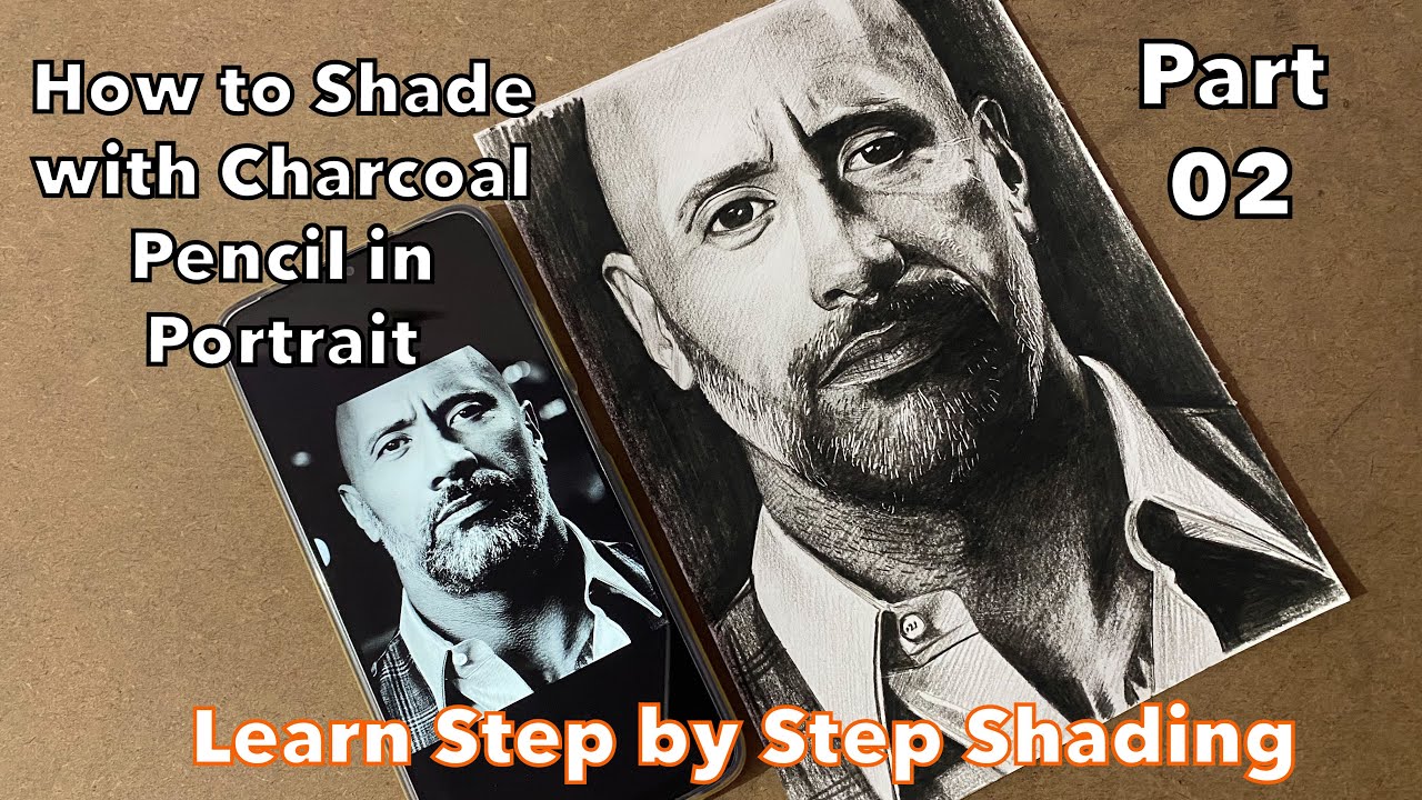 How to shade with charcoal pencil | face drawing with charcoal tutorial ...
