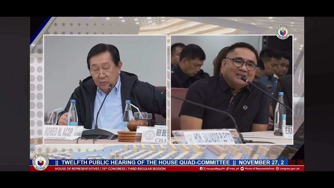 "Rep. Romeo Acop Next To Interpolate During 12th Quad-Comm House ...