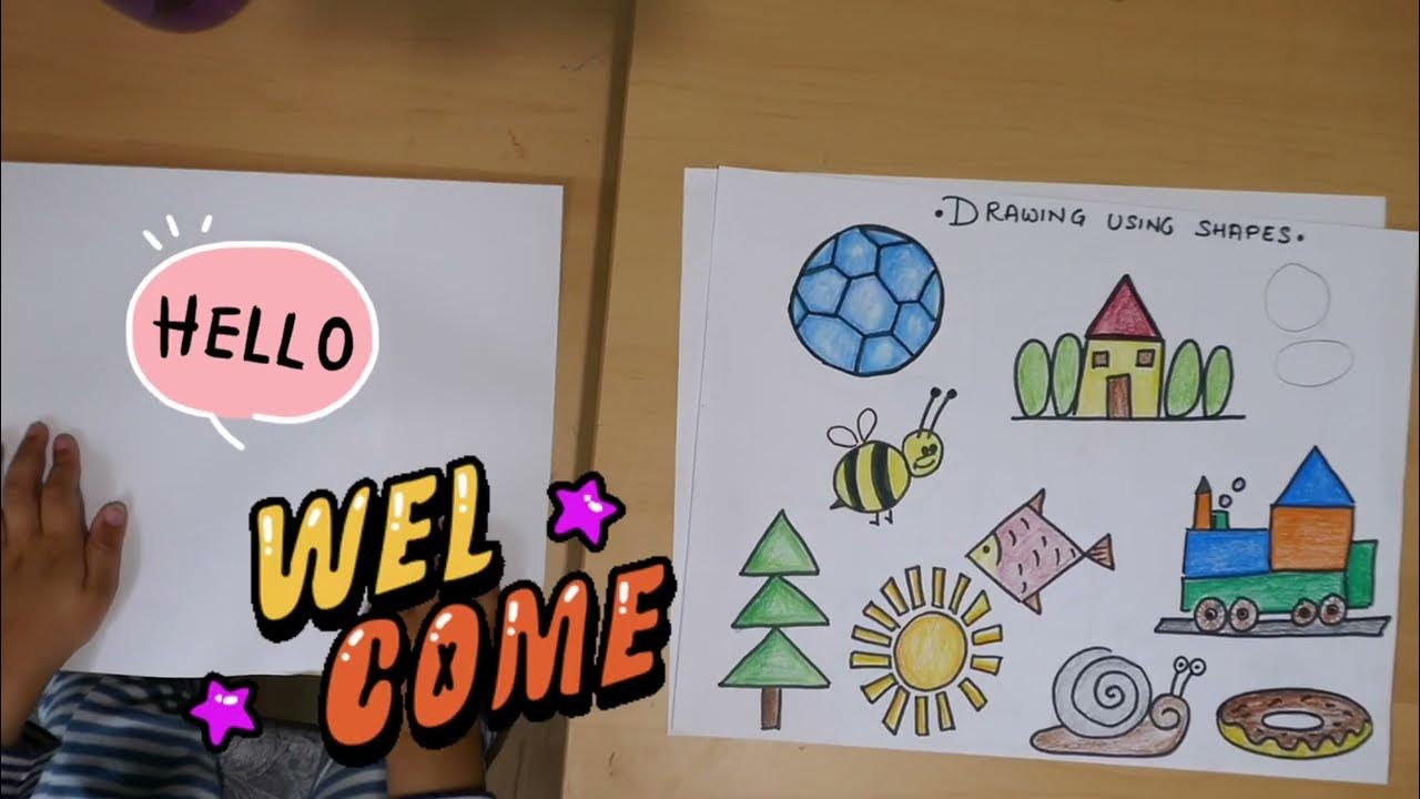 How to Draw using shapes for Kids, Drawing for Toddlers, Draw with me ...