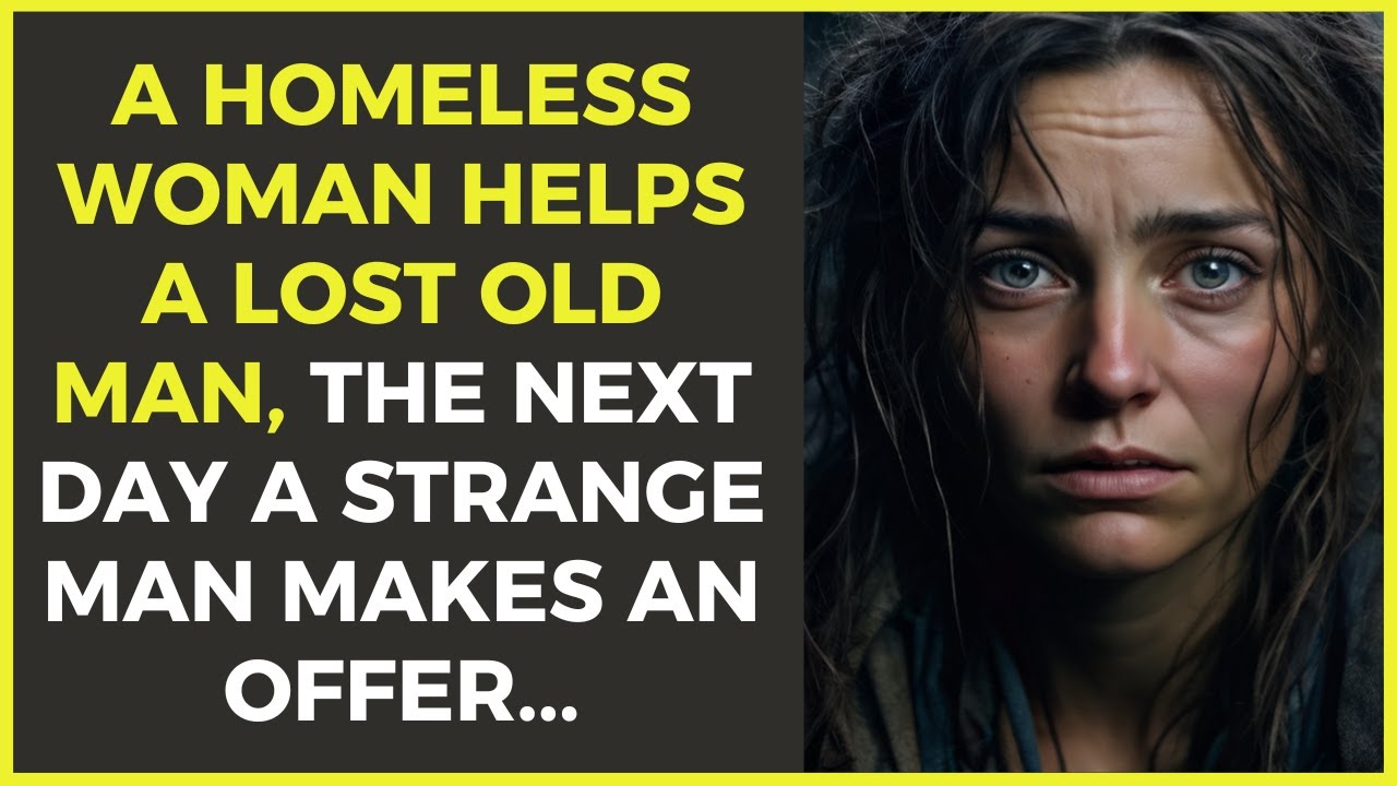 A homeless woman helps a lost old man, the next day a strange man makes ...