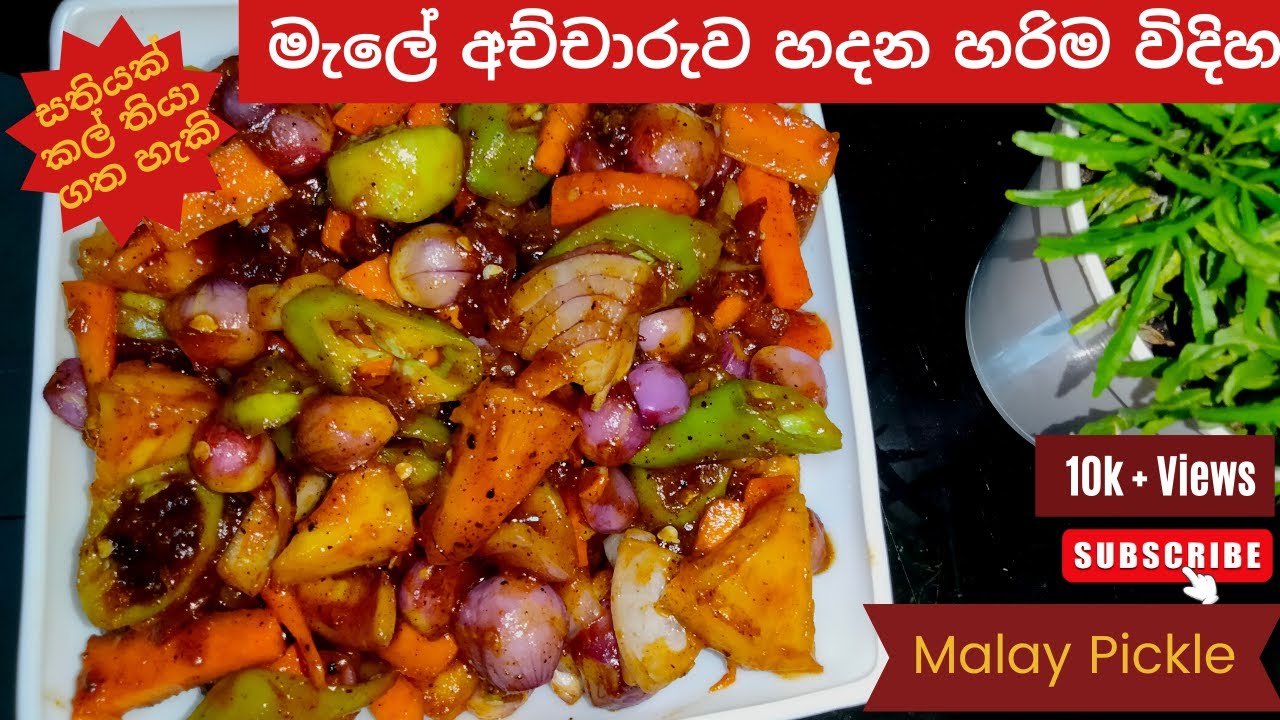මැලේ අච්චාරුව හදන හරිම විදිහ | How to make Malay Pickle? - YouTube