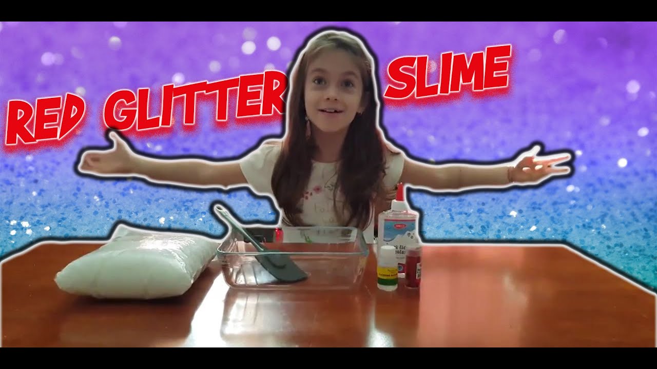 RED GLITTER SLIME Christmas Slime - YouTube