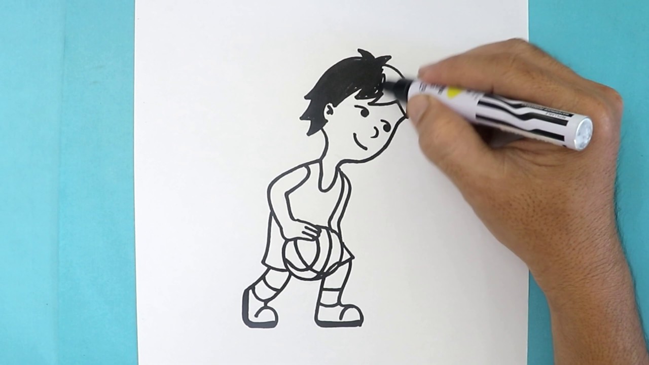 How to DRAW BOY PLAYING BALL Step by step - YouTube