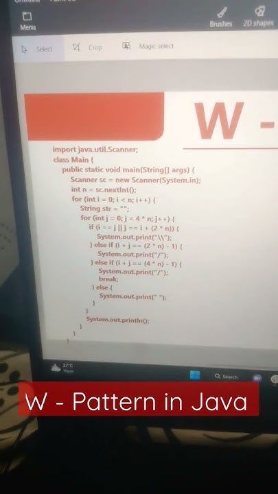 How to print W pattern in Java without extra space using nested for loop. #java #c #js #pattren ...