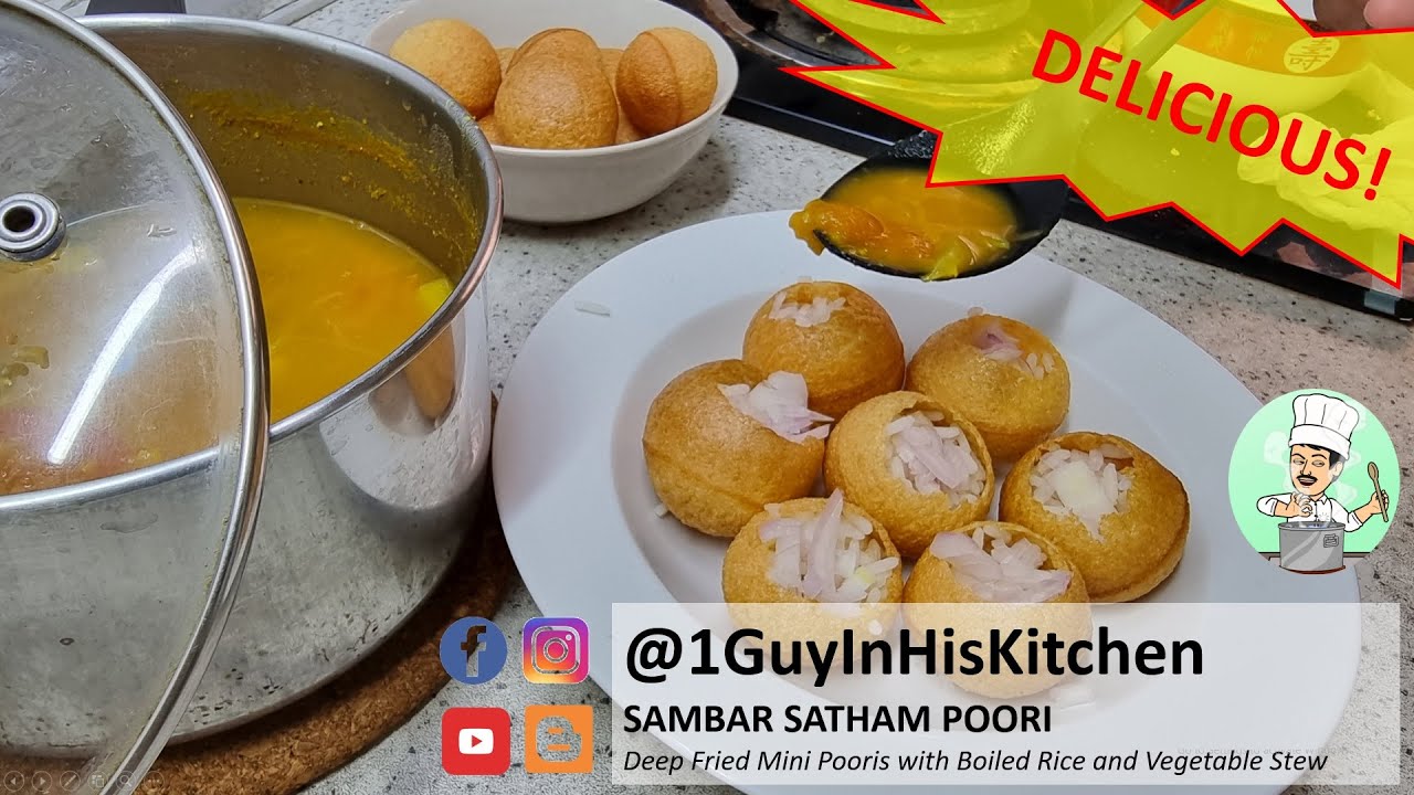 Mini Pooris with Rice and Vege curry (Sambar Saatham Poori) - YouTube