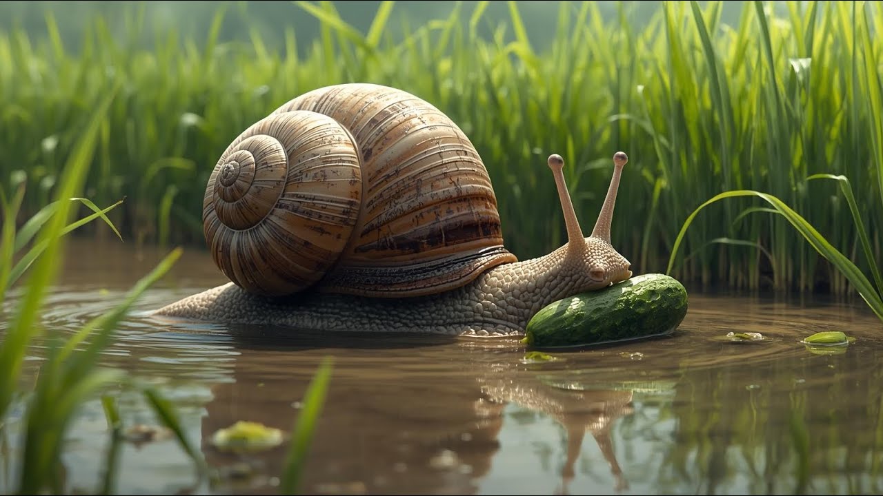 Snail Eating Cucumber – A Natural Source of Vitamins 🐌🥒 - YouTube