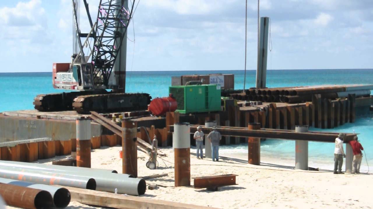 R W Bimini Pier Construction - YouTube