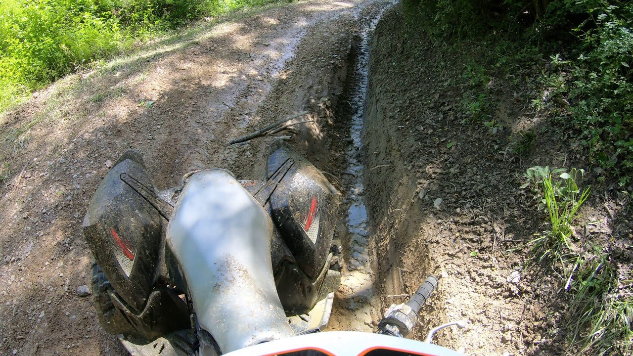 ATV trail riding at Wayne National - flipped over handlebars (not seen ...