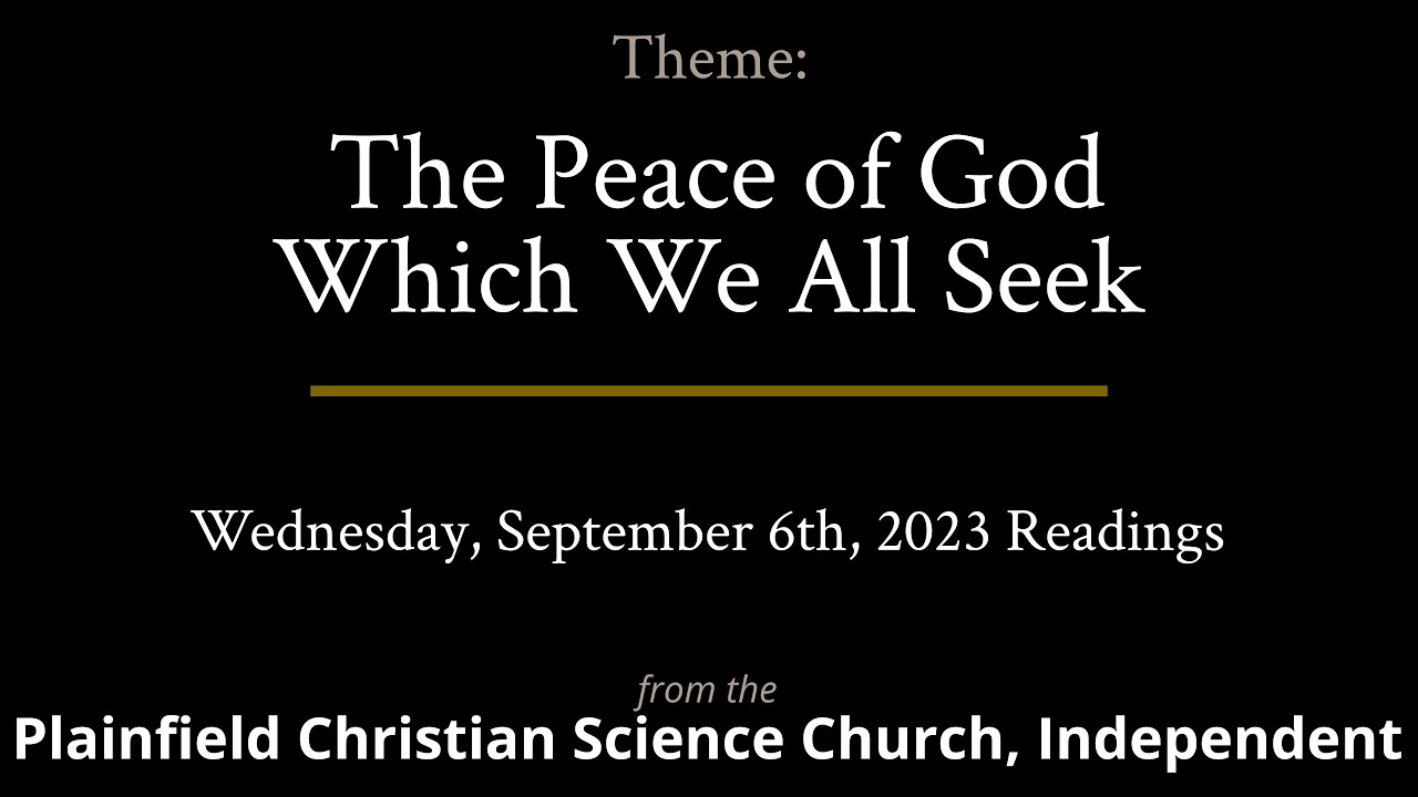 The Peace of God Which We All Seek — Readings from the Wednesday ...