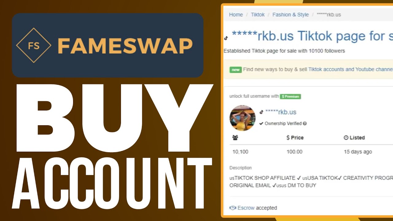 How To Buy A TikTok Account Safely On Fameswap (Full Guide) - YouTube