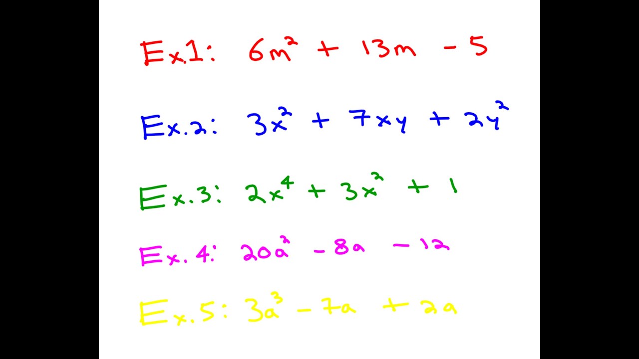 Complex Factoring Trinomials With 5 Examples Chapter 2 Lesson 4 YouTube