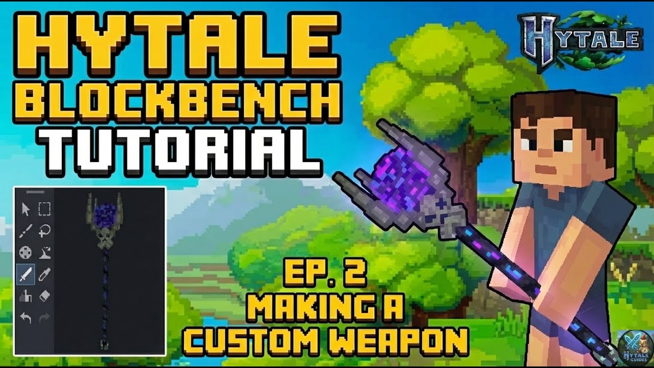 Hytale blockbench model making tutorial (Ep. 2 Making a Custom Weapon ...