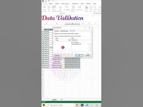 Data validation in excel ।। Learn excel । Advance excel #excel #datavalidation #office #learn # ...