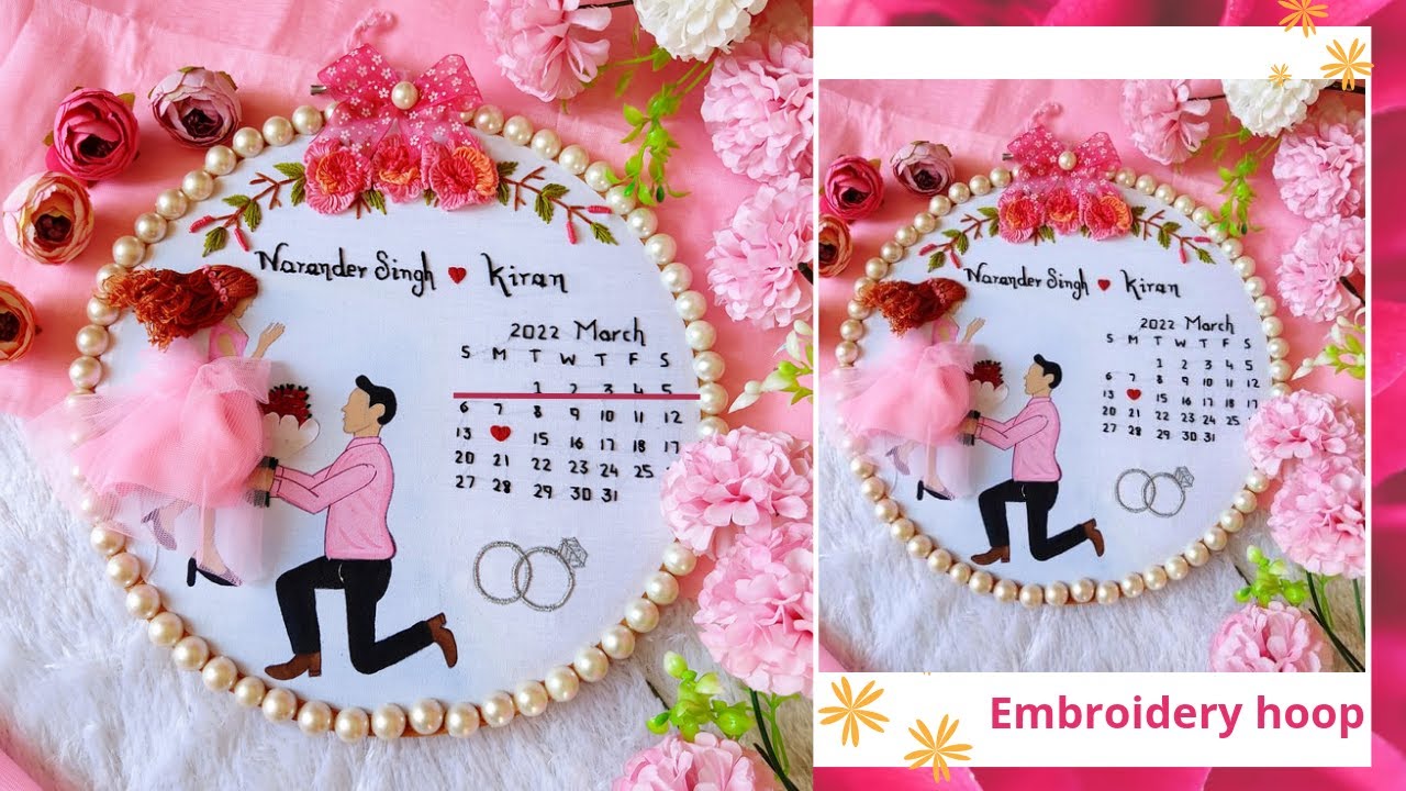 How to make Embroidery hoop at home | Couple hoop embroidery ...