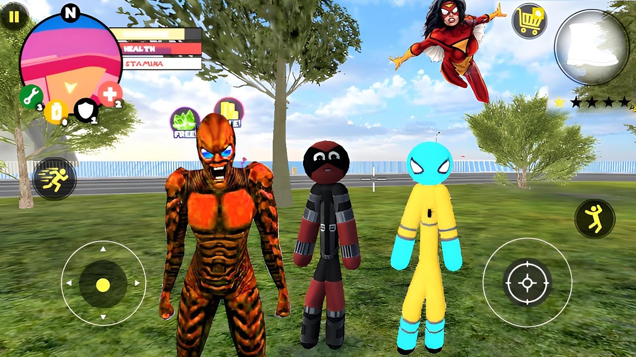 Stickman Rope Hero Game Stickman Spider Rope Crime Part#2 - Naw Games ...