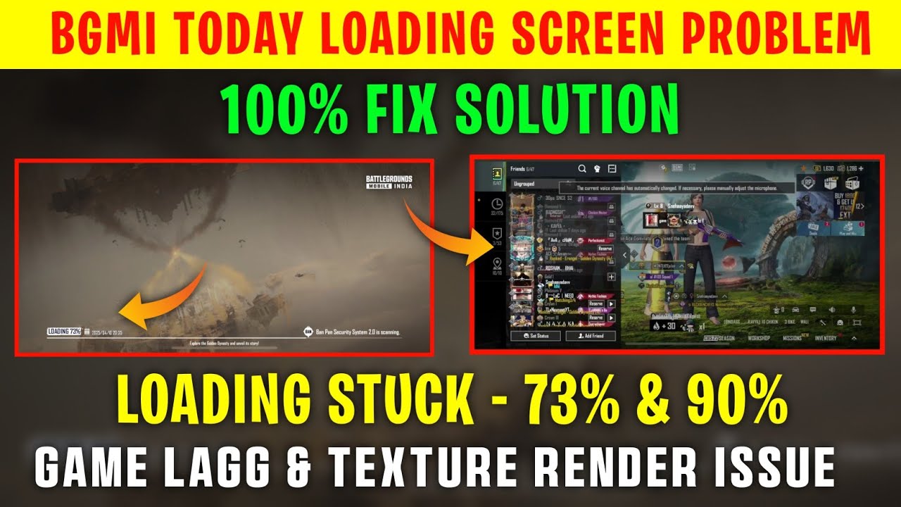 BGMI LOADING PROBLEM FIX TODAY? | BGMI LAGG PROBLEM - 73% & 90% LOADING ...
