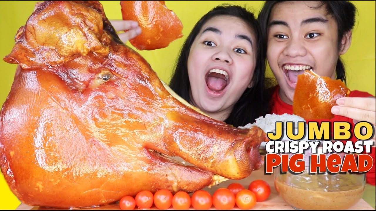 Tender Juicy JUMBO CRISPY ROASTED PIG HEAD / LECHON MUKBANG | PINOY ...