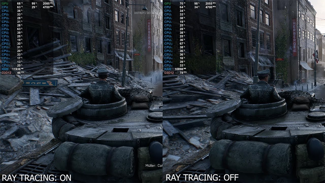RTX 2080 TI/I9 9900K - RAY TRACING ON VS OFF - TEST Battlefield V - YouTube