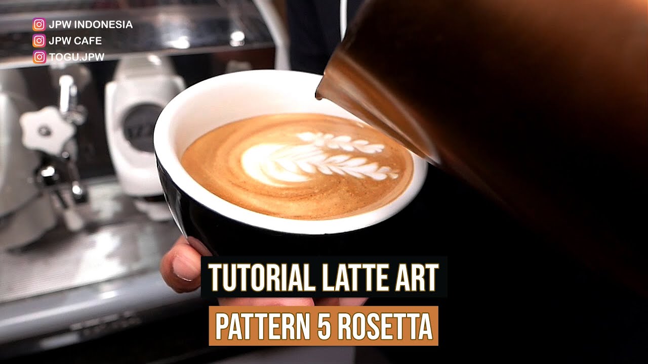 TUTORIAL LATTE ART PATTERN 5 ROSETTA - YouTube