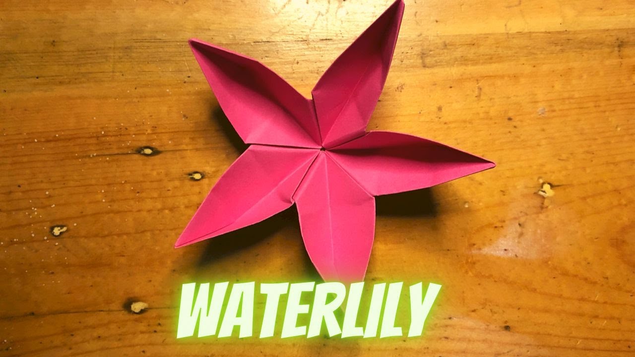 Cara membuat origami bunga teratai | how to make origami of waterlily ...