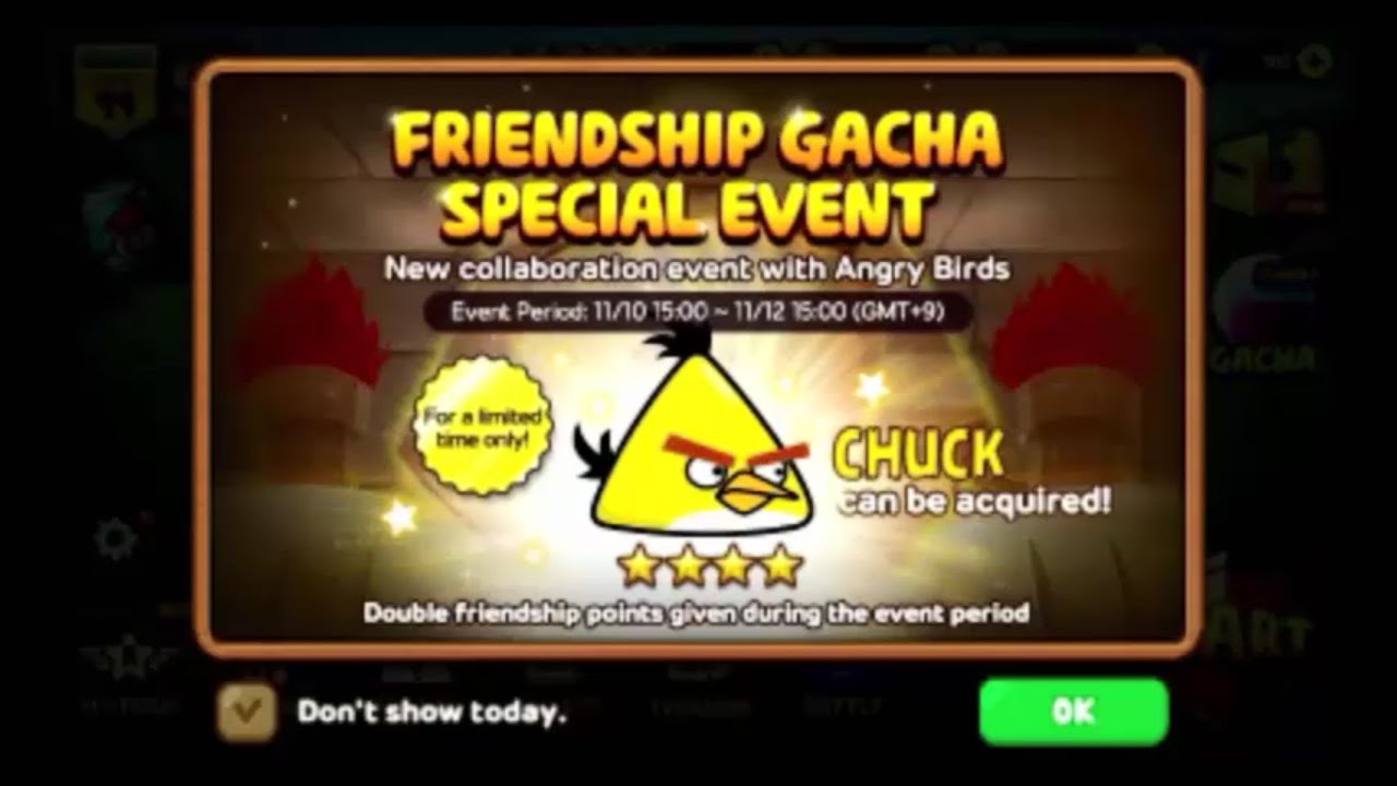 Line Rangers Event "CHUCK angry bird" on Friendship Gacha - YouTube