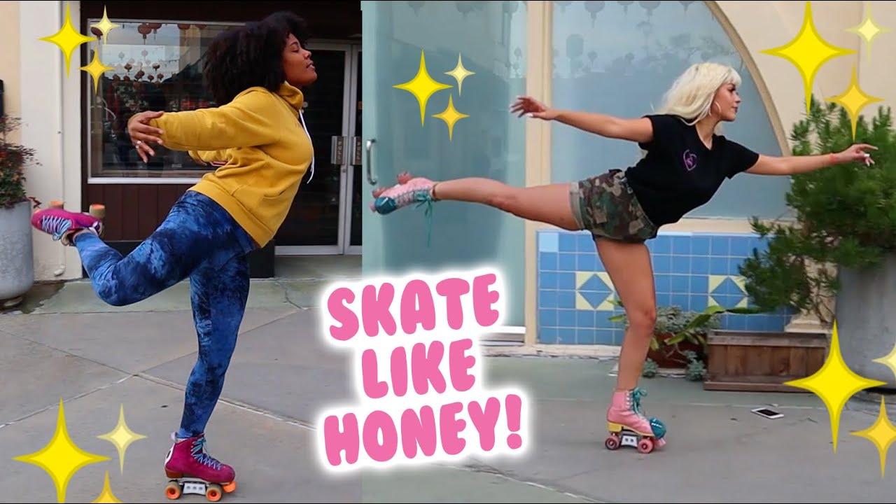 TRYING OUR FRIEND'S ROLLER SKATING TRICKS - YouTube