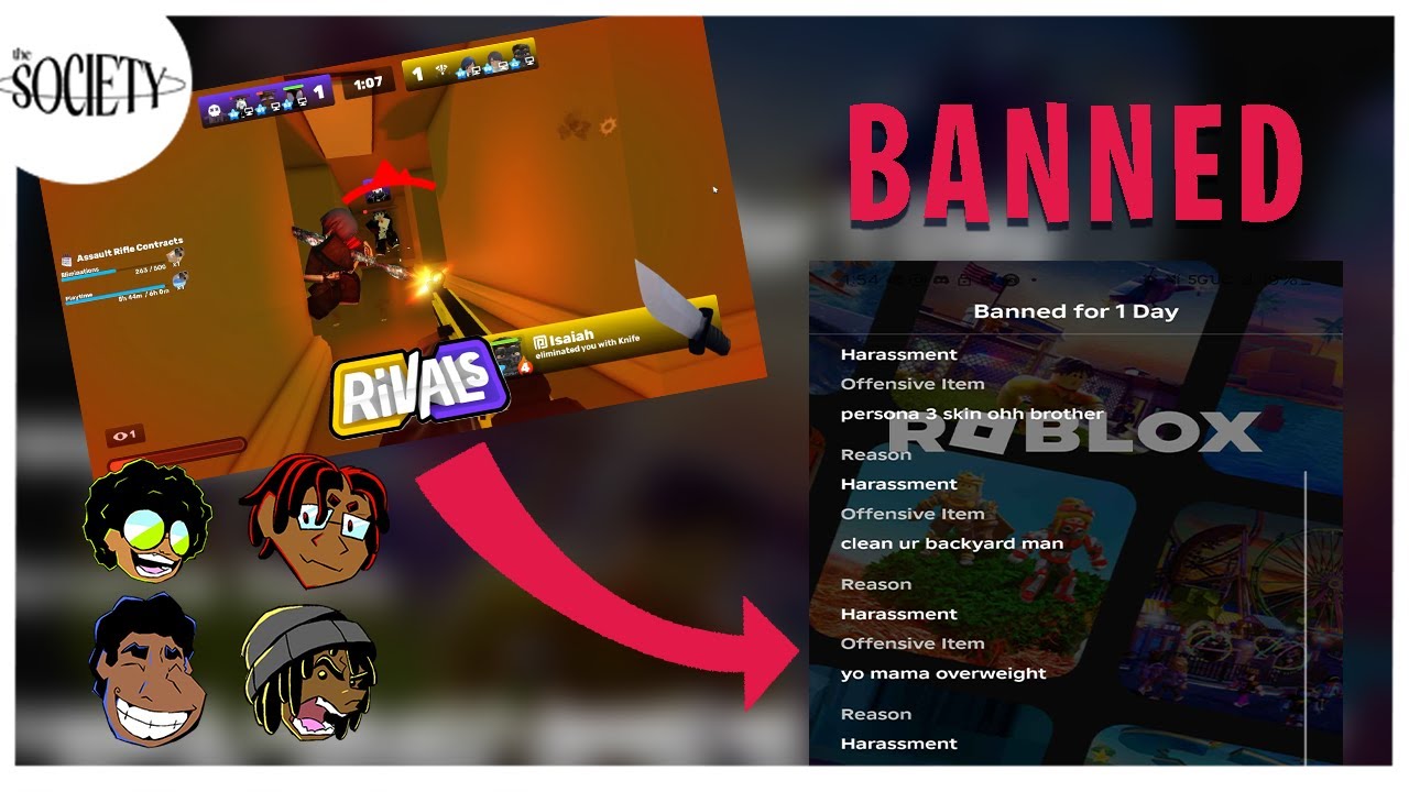 He got BANNED... | Roblox Rivals - YouTube