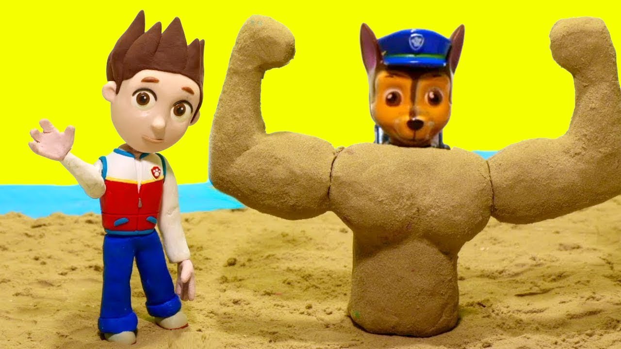 DibusYmas Paw patrol muscle 💕 Superhero Play Doh Stop motion cartoons ...