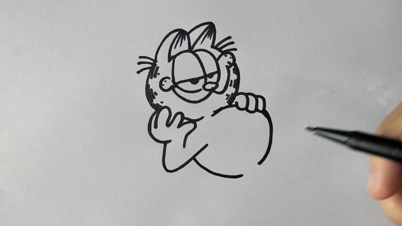 How to draw cute Garfield - YouTube