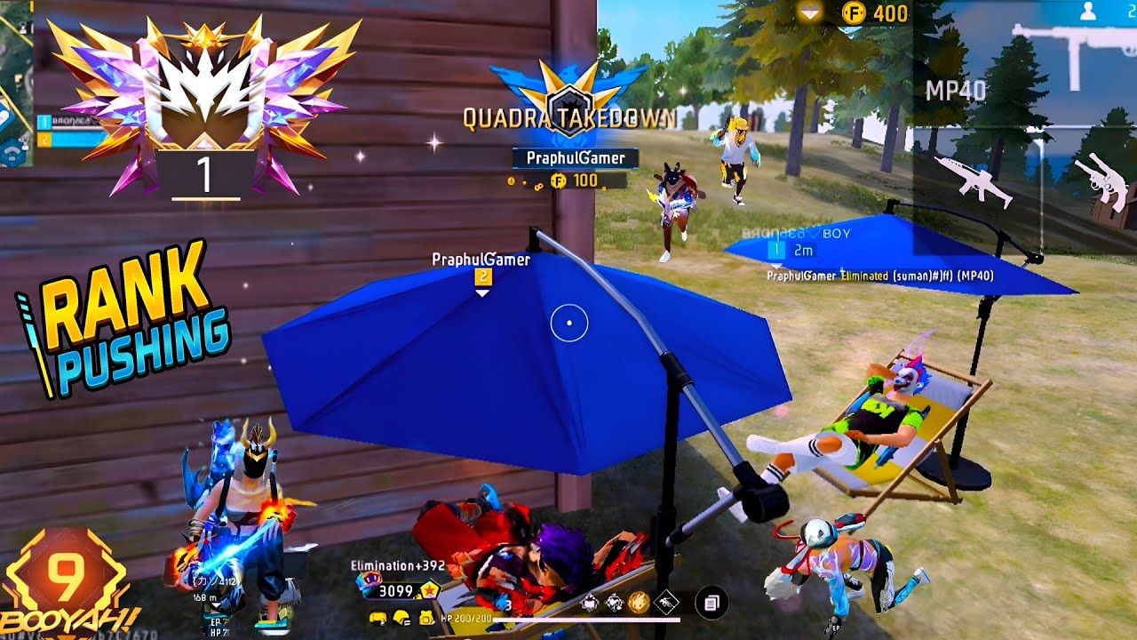 After A Long Time Both Playing Free Fire | 2vs4 Gameplay | 90% Headshot | Rank Push | Praphul ...