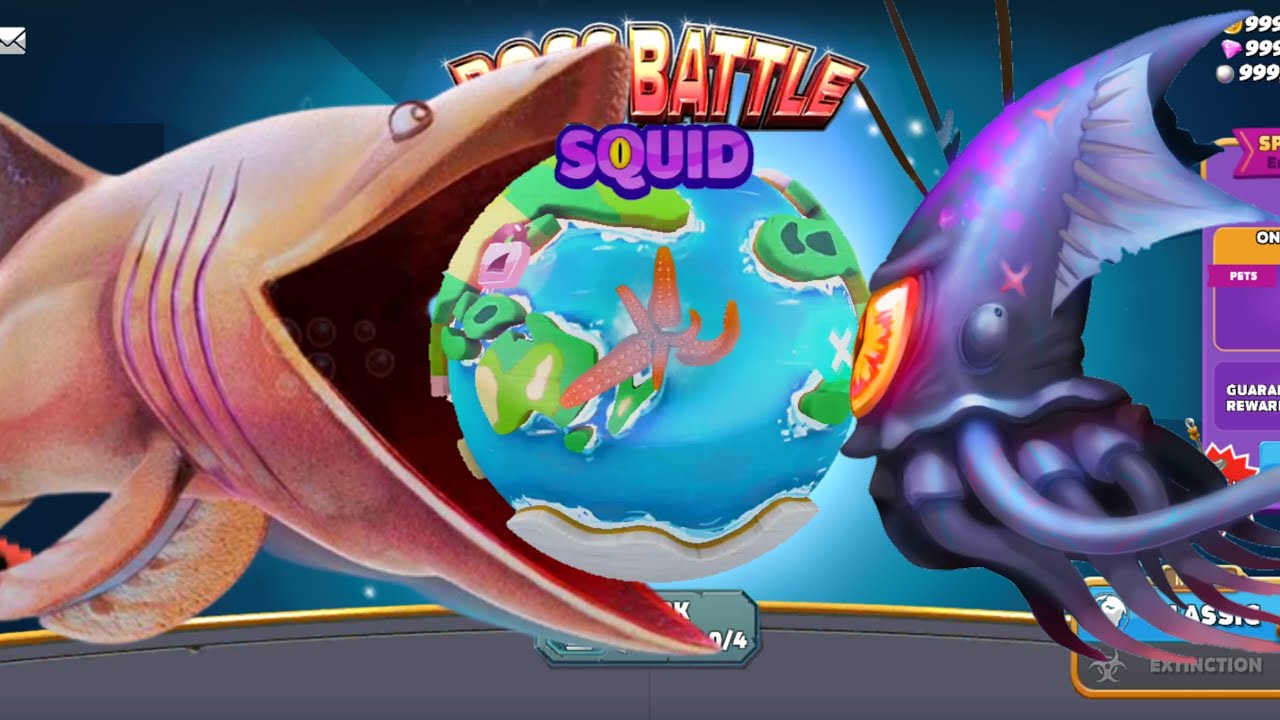 BIG BASKING SHARK VS COLOSSAL SQUID BOSS - BIG SHARK EAT ALL SHARK ...