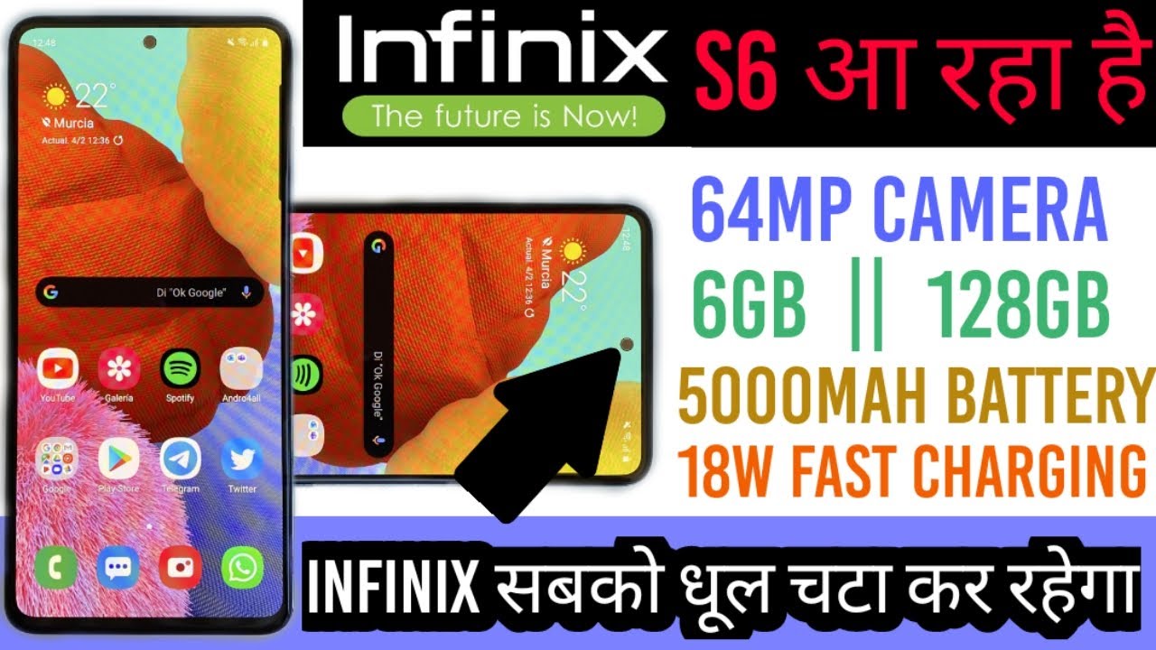 Infinix S6 Coming To India, 6GB 128 GB Storage, 64MP Camera, Middle ...