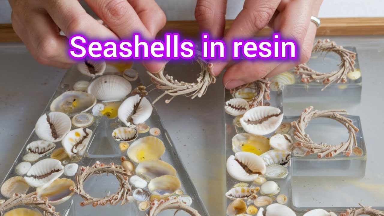 Seashells and resin in a beautiful key head - YouTube