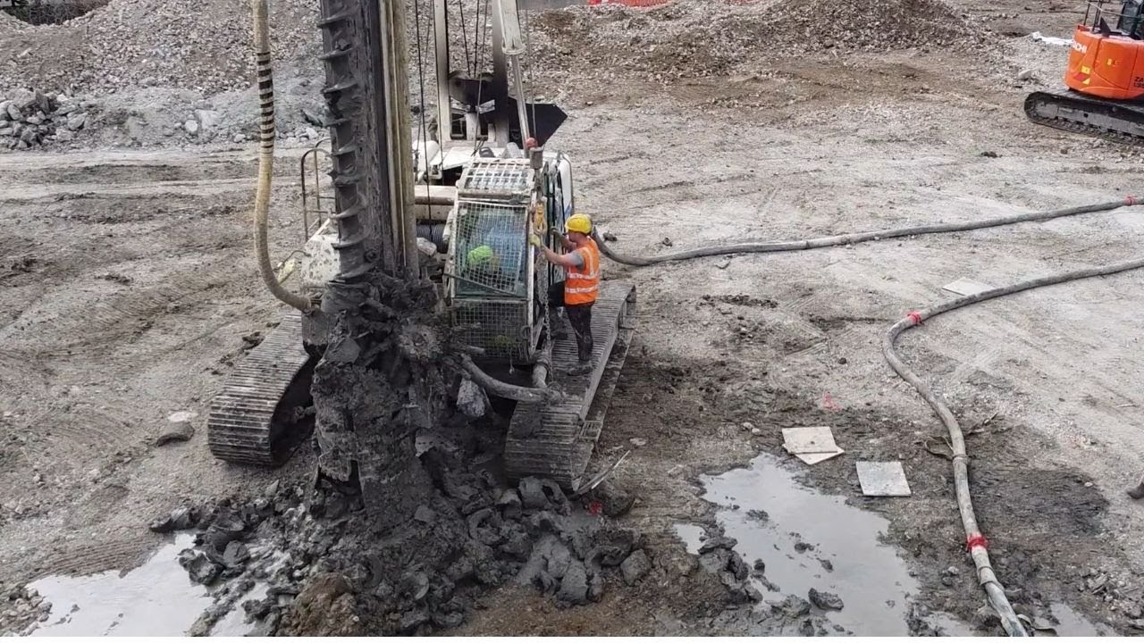 Continuous Flight Auger Piling Process - YouTube