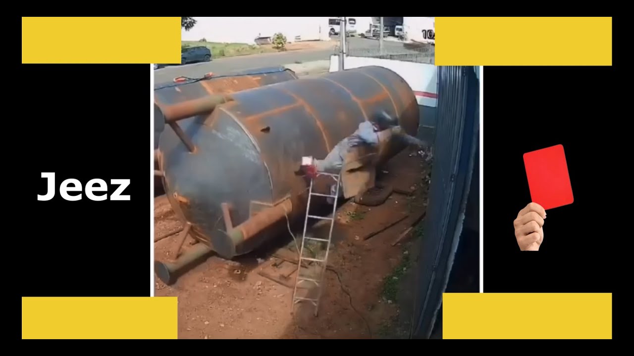 Construction Fail # 8 | Awkward fall from ladder - YouTube