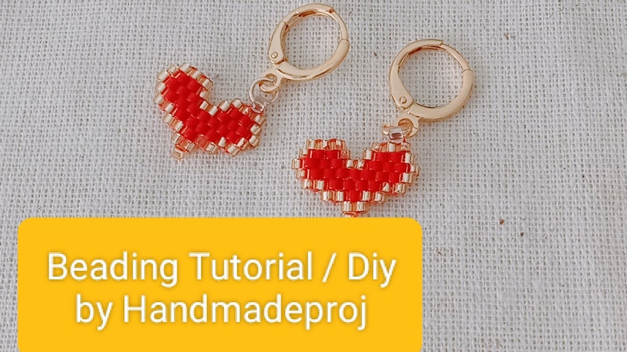 Heart Valentine's Day Beaded Earrings/ Beading Tutorial/Jewelry Making ...