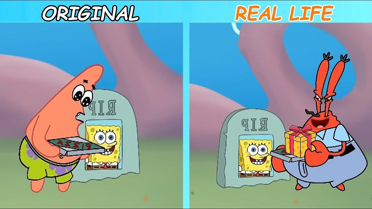 Spongebob R.I.P | SpongeBob Original vs Real life | SpongeBob Animation ...