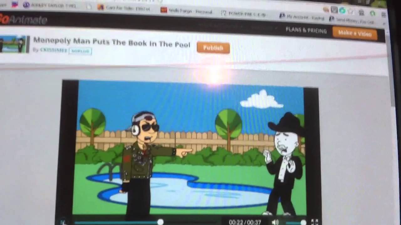 Monopoly Man Puts The Book In The Pool & Gets Grounded - YouTube